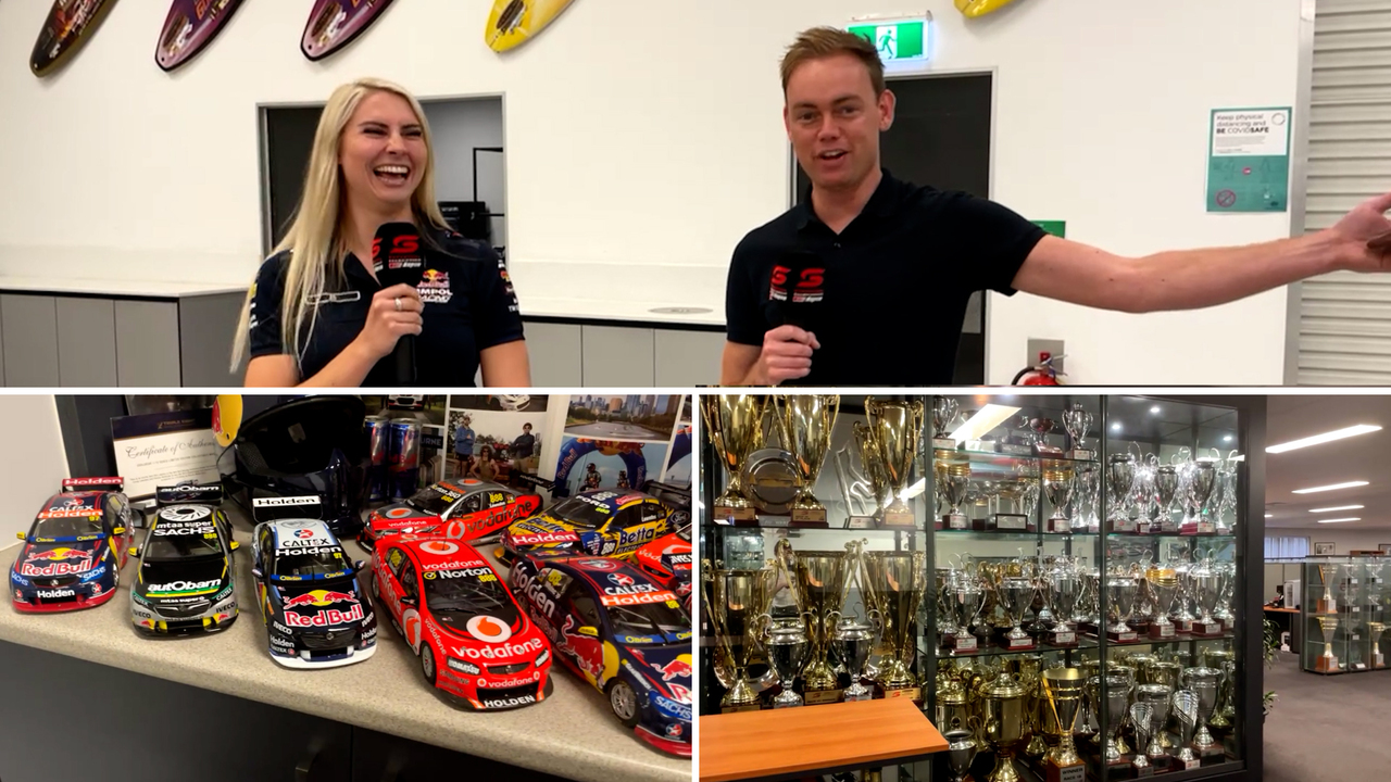 Jess Dane gives Chad Neylon the VIP tour of the Triple Eight workshop ...