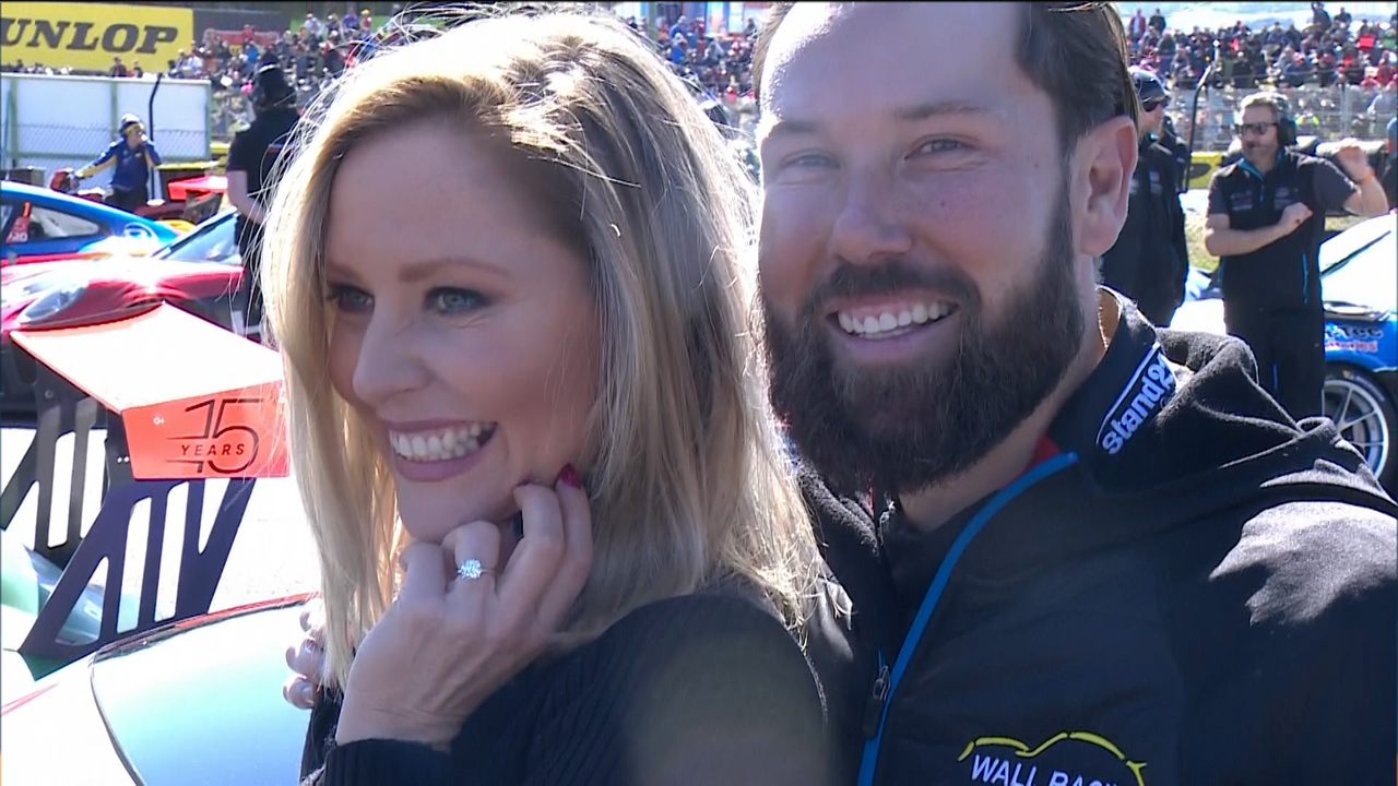 Liam Talbot and Charli Robinson engaged on Bathurst grid | Supercars