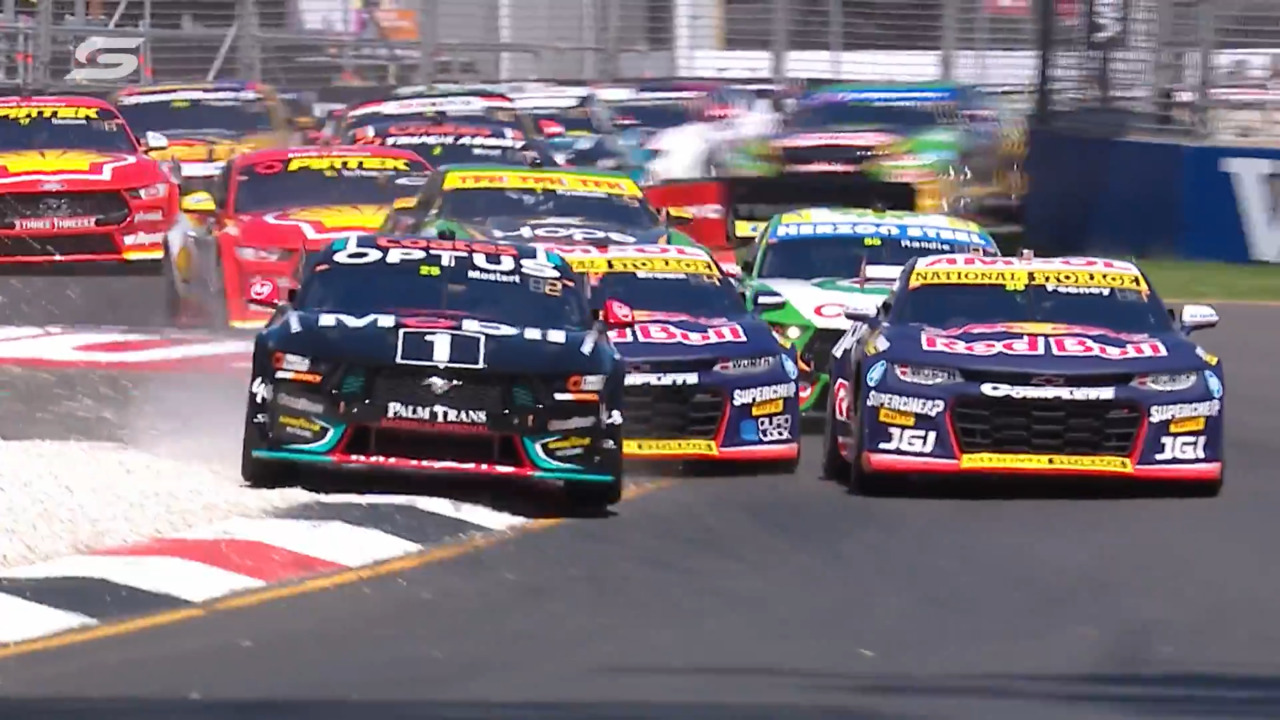 Race start: Mostert hangs tough through Senna Chicane | Supercars