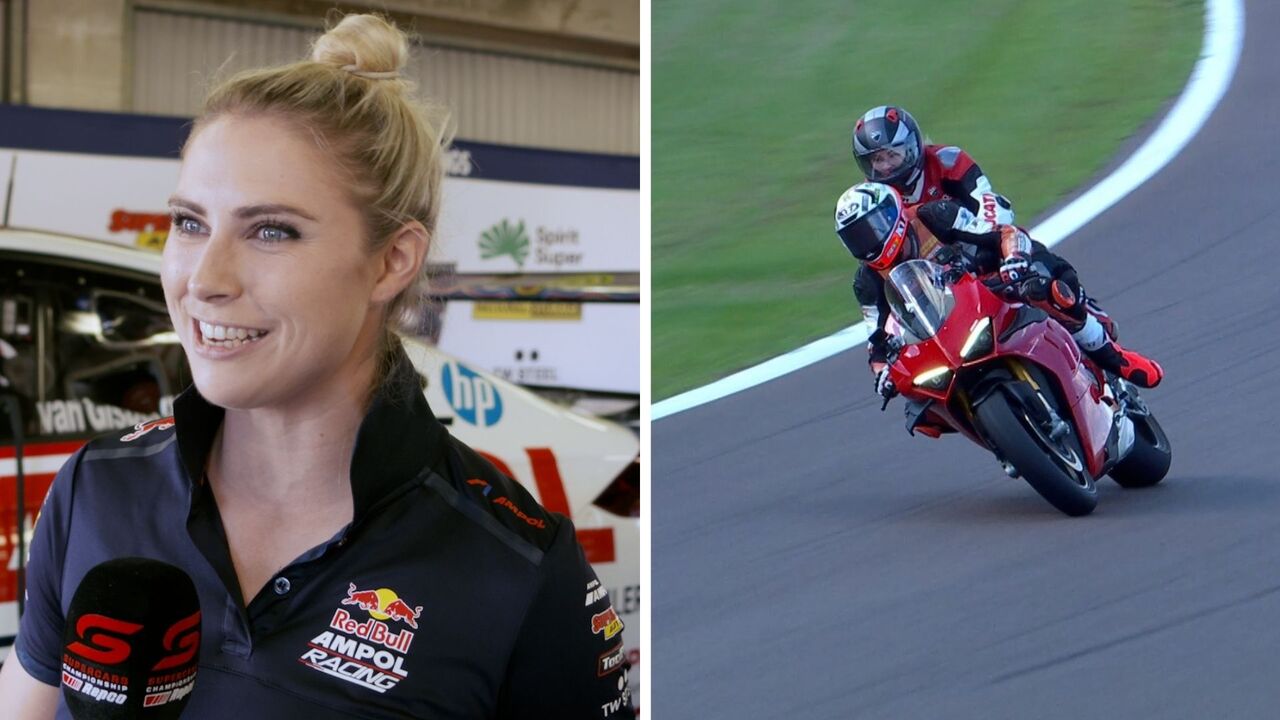 Roland Dane's reaction to Jess's Superbike hot lap | Supercars