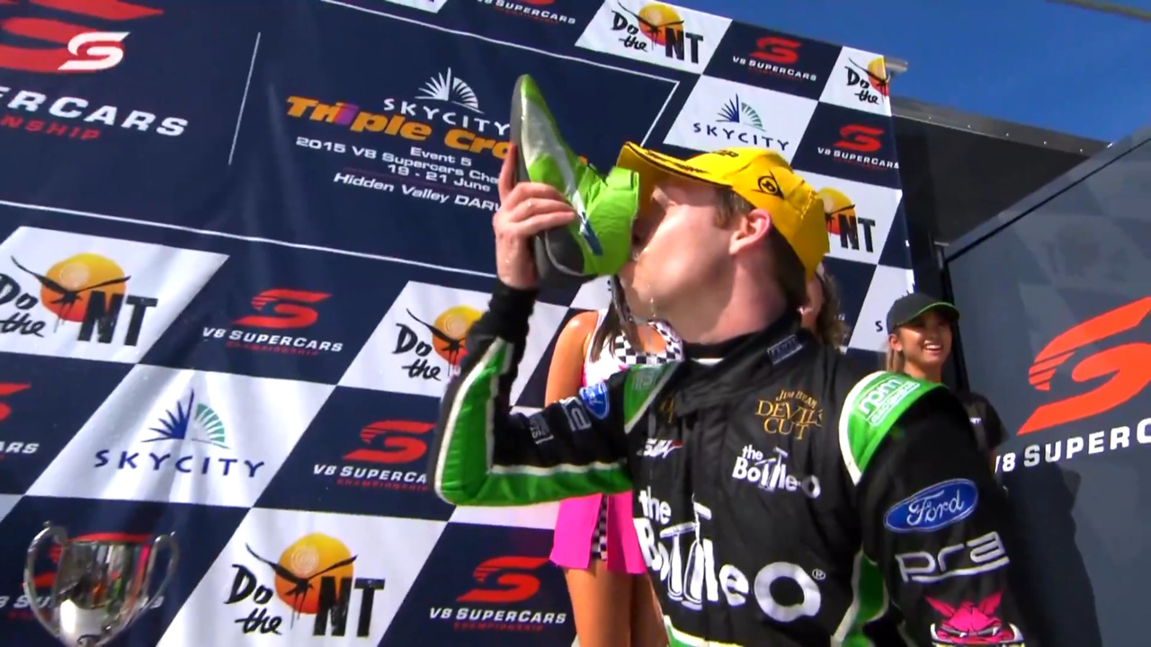 Unforgettable Darwin Moments: Reynolds debuts the 'Shoey' | Supercars