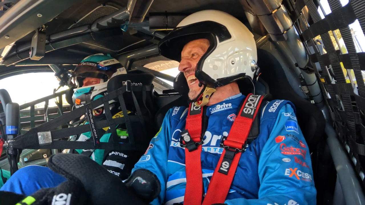 ONBOARD: Courtney takes Guenther Steiner for wild Mustang ride | Supercars