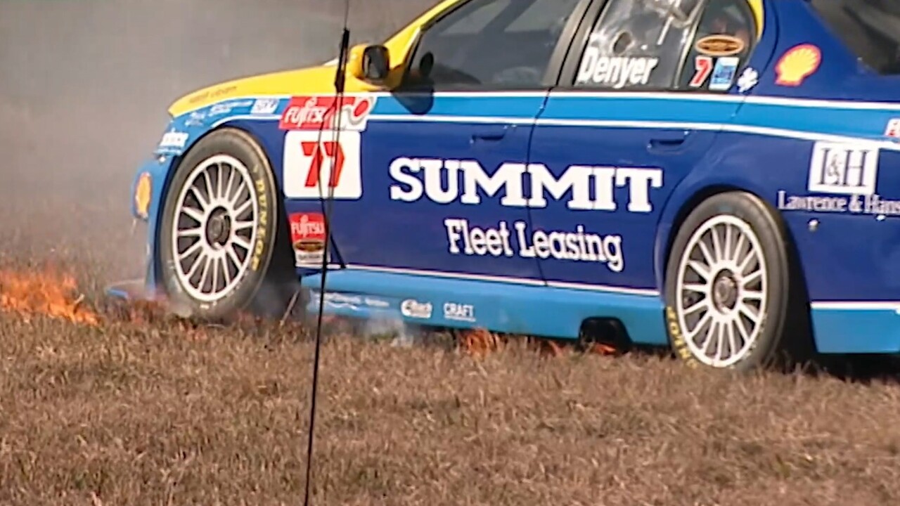 Flashback: Denyer's broken car starts grass fire | Supercars