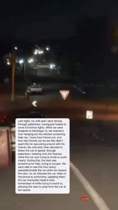Brave couple chase car to save man screaming for help before violent ...