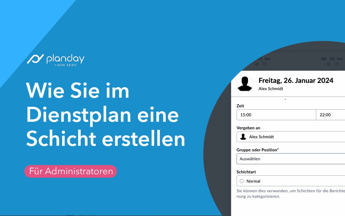 Dienstplanung - Planday tutorials - Deutsch